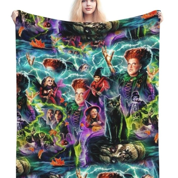 Bedding | Hocus Pocus Halloweenthemed Fleece 8x60 Throwblanket New ...